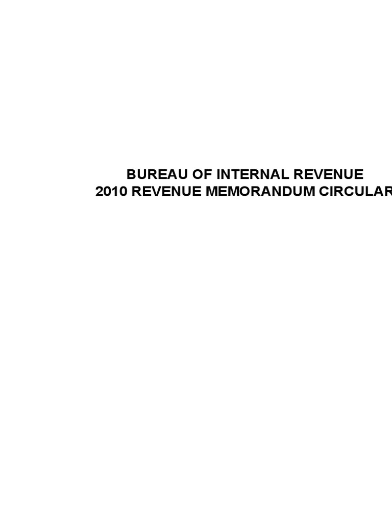 2010 BIR-RMC Contents | PDF | Internal Revenue Service | Withholding Tax