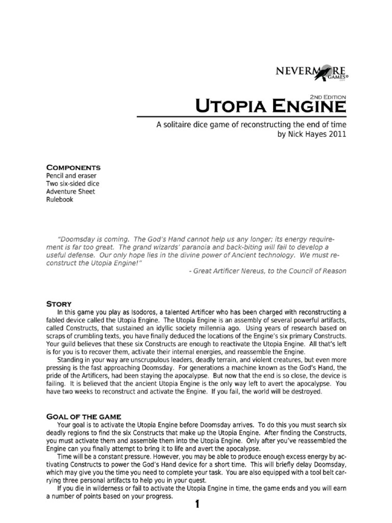 Utopia Engine 2ed | PDF