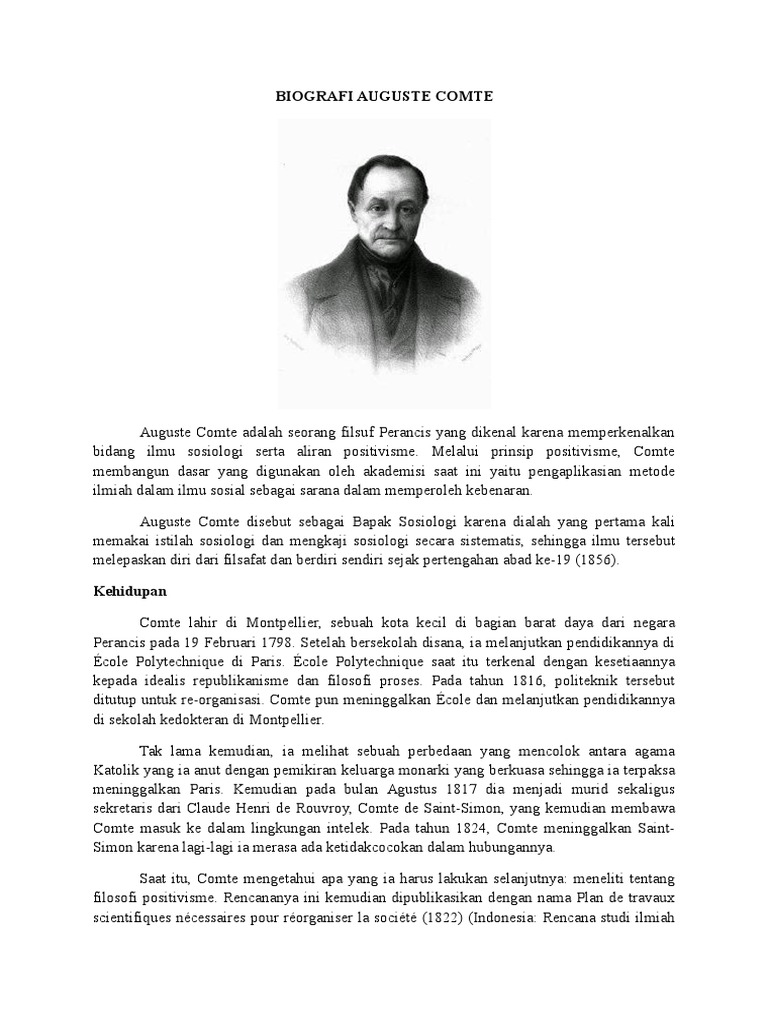 Biografi Auguste Comte | PDF