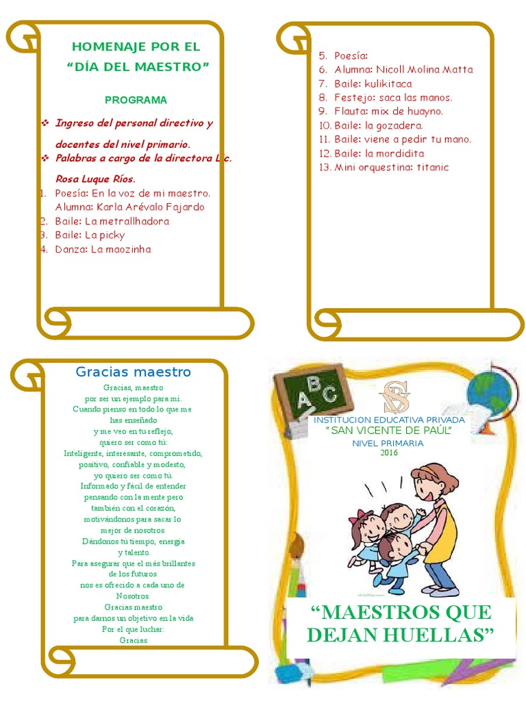 Programa Día Del Maestro | PDF