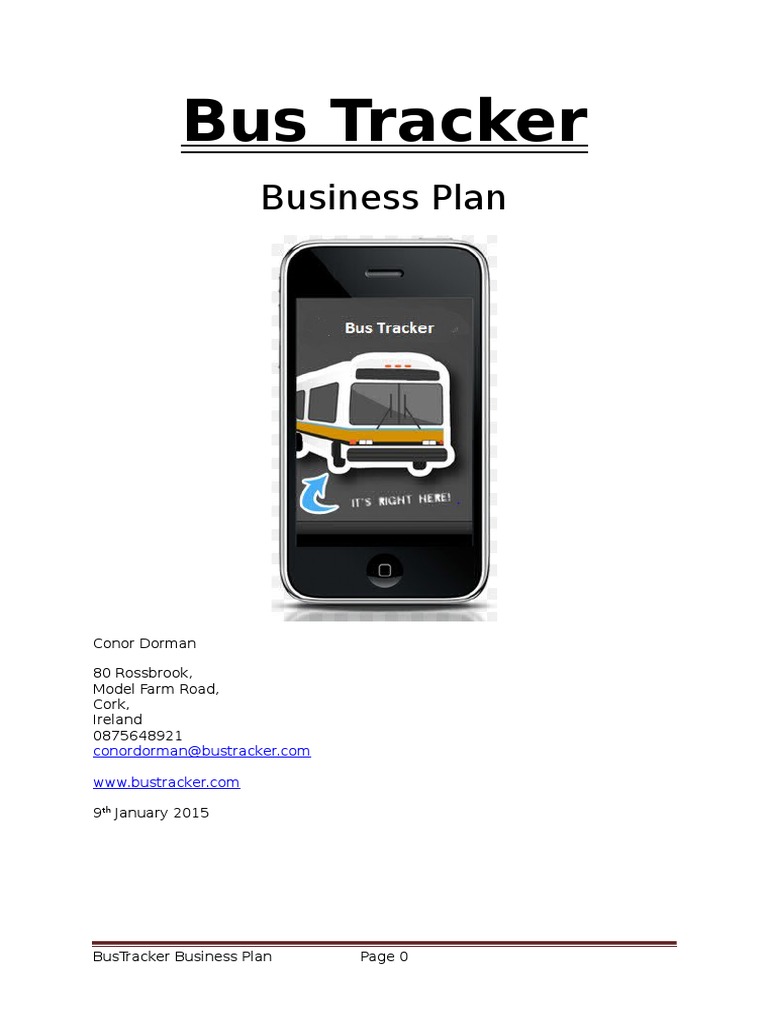 Bus Tracker Business Plan Overview | PDF | Bus | Mobile App