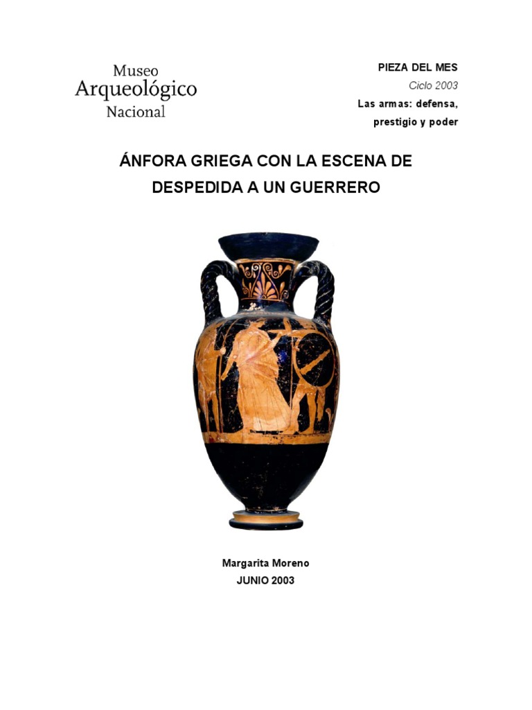 MAN Anfora Griega Con La Escena de La Despedida de Un Guerrero | PDF ...