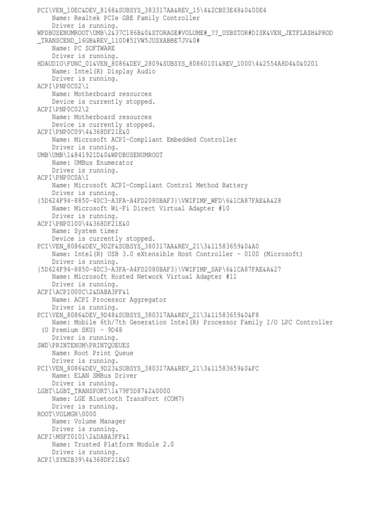 Device Driver Status Report | PDF | Device Driver | Usb