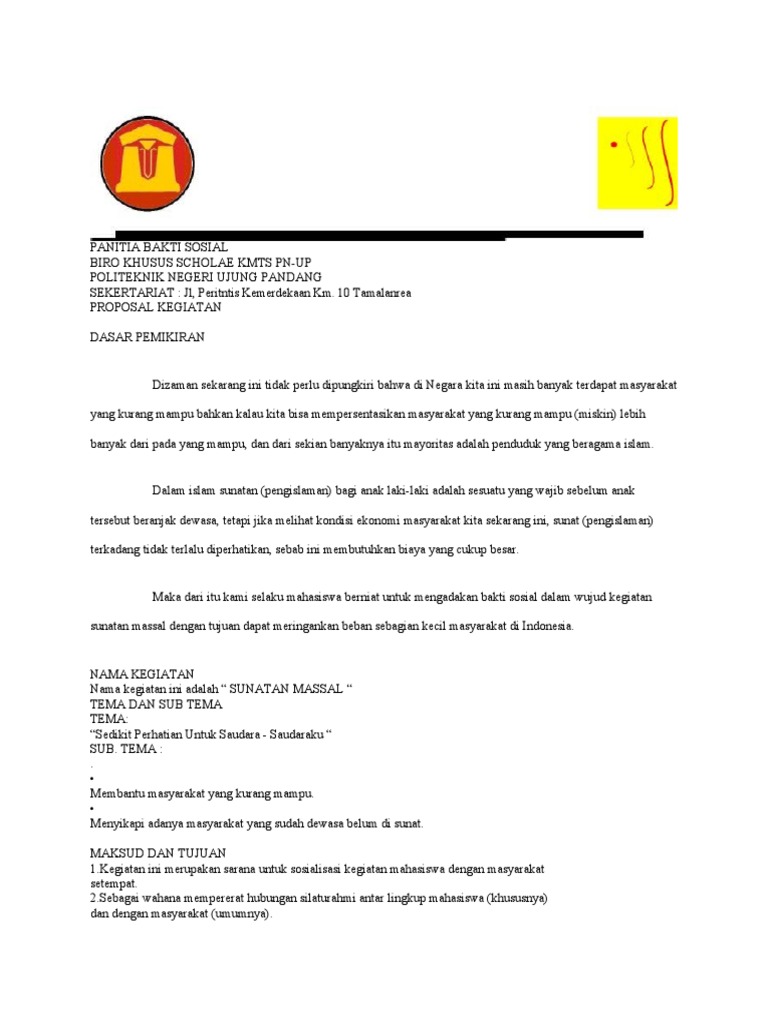 Proposal Sunatan Massal | PDF