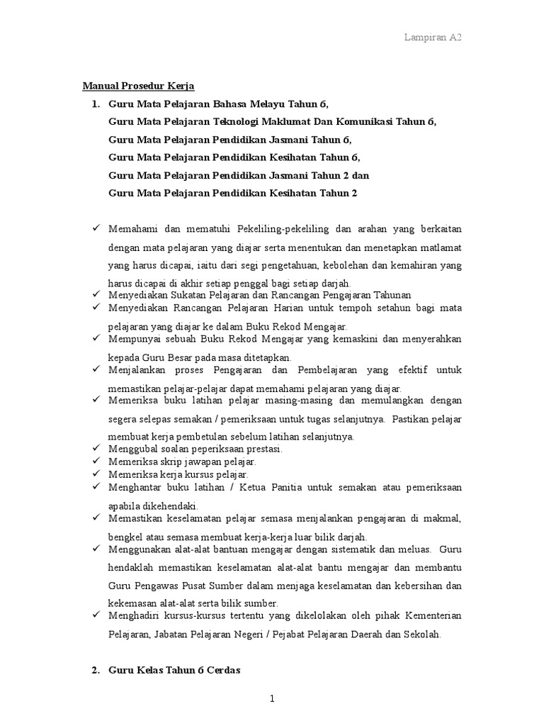 Manual Prosedur Kerja | PDF