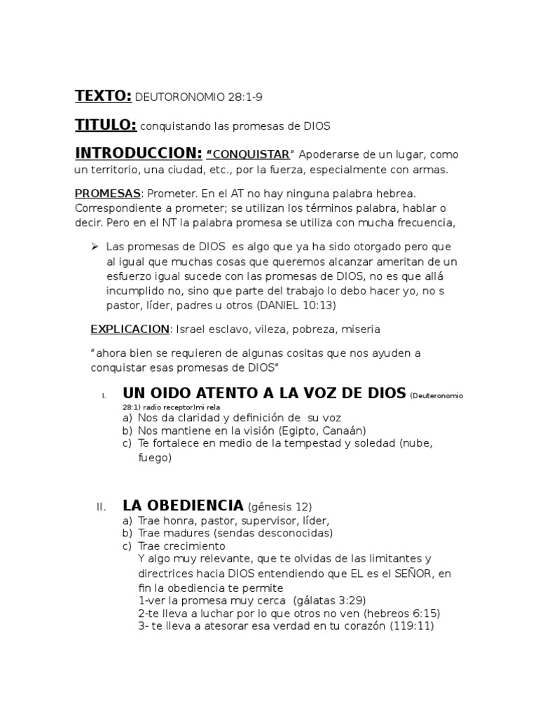 Conquistando Las Promesas de Dios | PDF | Biblia hebrea | Creencia ...