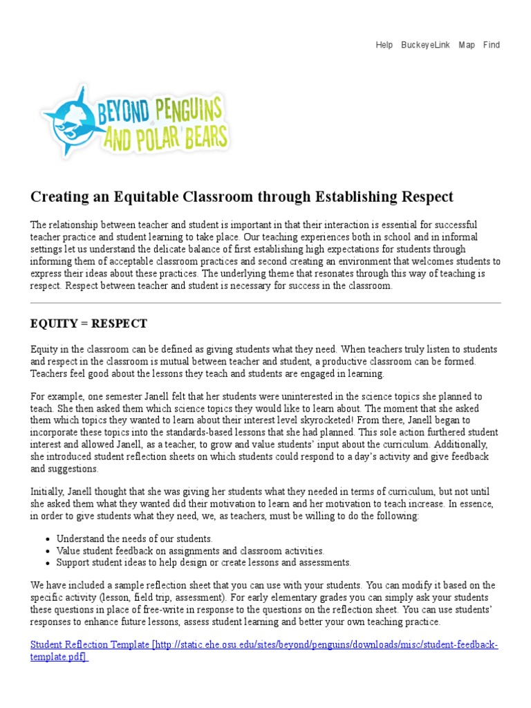 Creating An Equitable Equity Classroom Through Establishing Respect ...