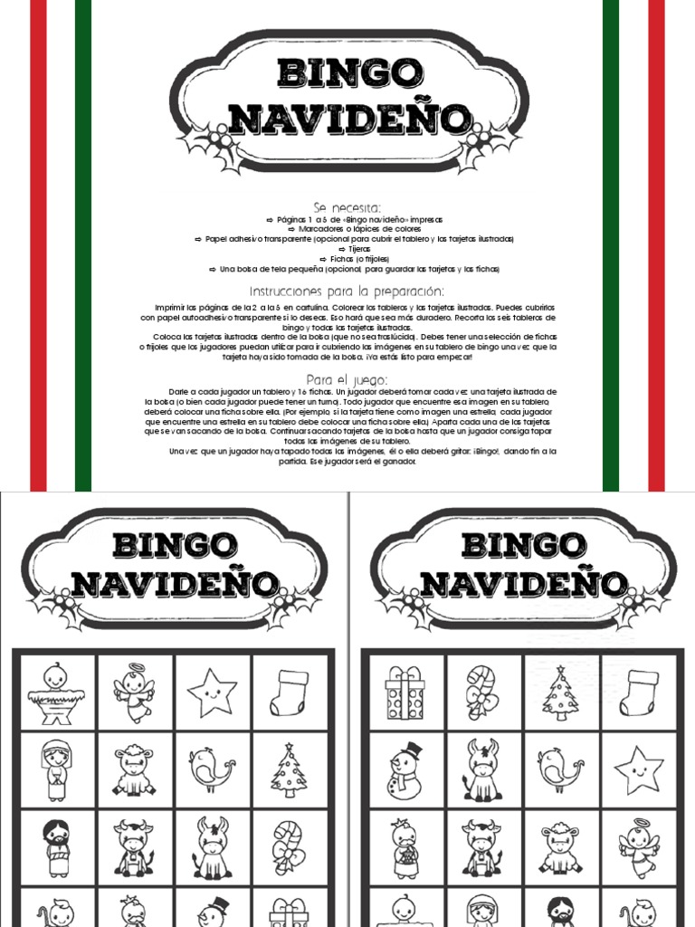 Hojas De Bingo Navideñas Para Imprimir Gratis Bingo De Navidad