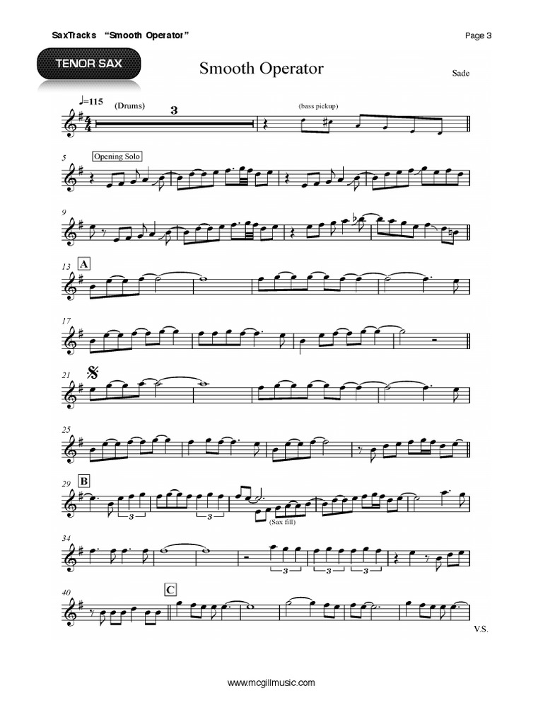 Smooth Operator Alto and Tenor Saxtracks | PDF