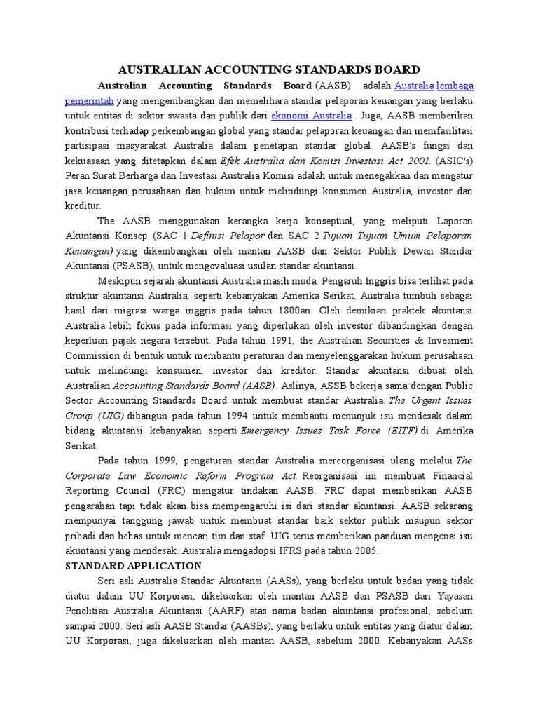 Australian Accounting Standards Board | PDF
