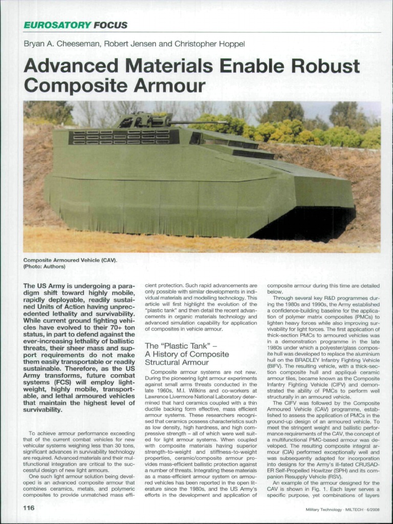 Advanced Materials Enable Robust Composite Armour: Focus | PDF ...