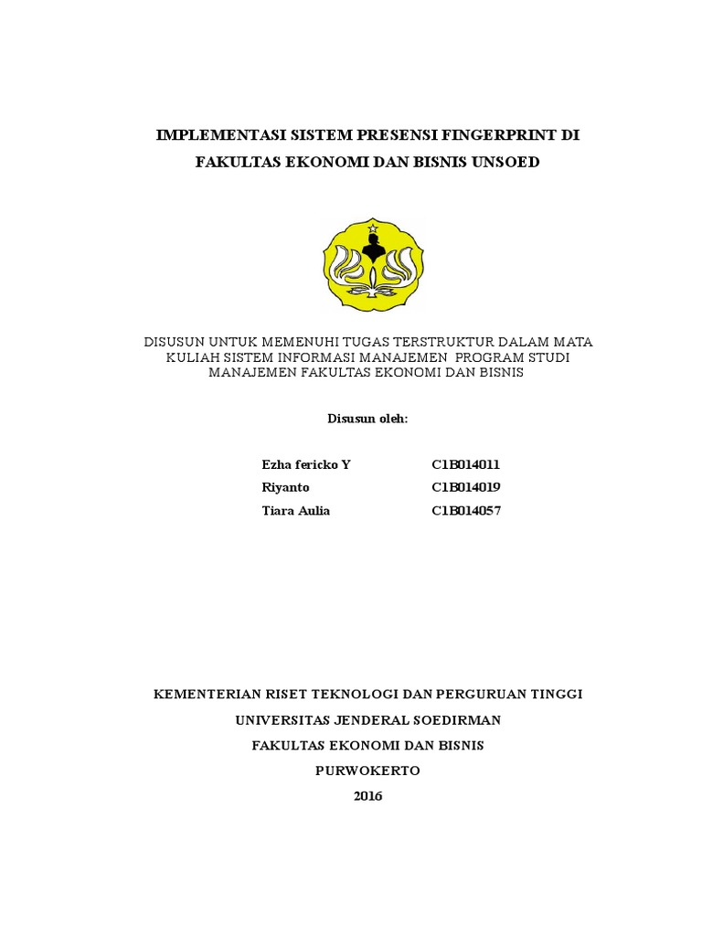 Implementsi Sistem Fingerprint Di Feb Unsoed | PDF | Bisnis | Komputer