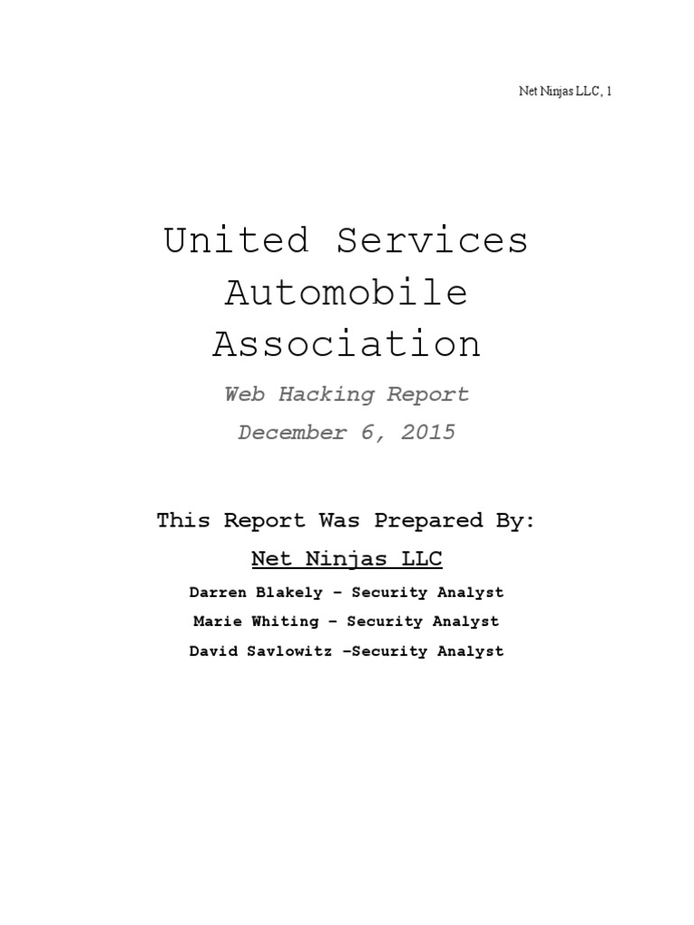 USSA Web Hacking Report | PDF | Websites | Http Cookie