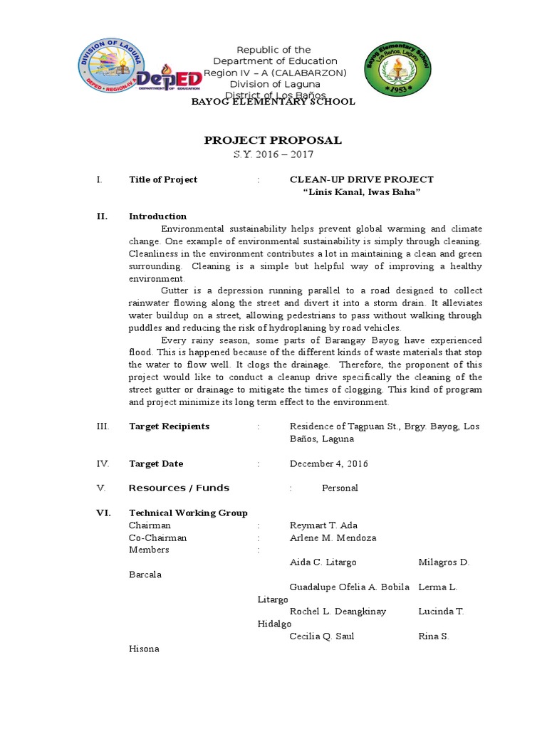 Project Proposal: Bayog Elementary School | PDF | Christmas ...