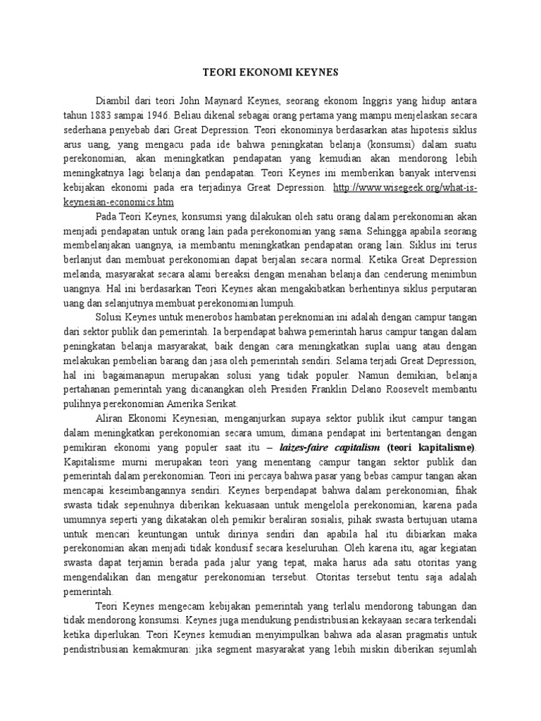 Teori Ekonomi Keynes | PDF