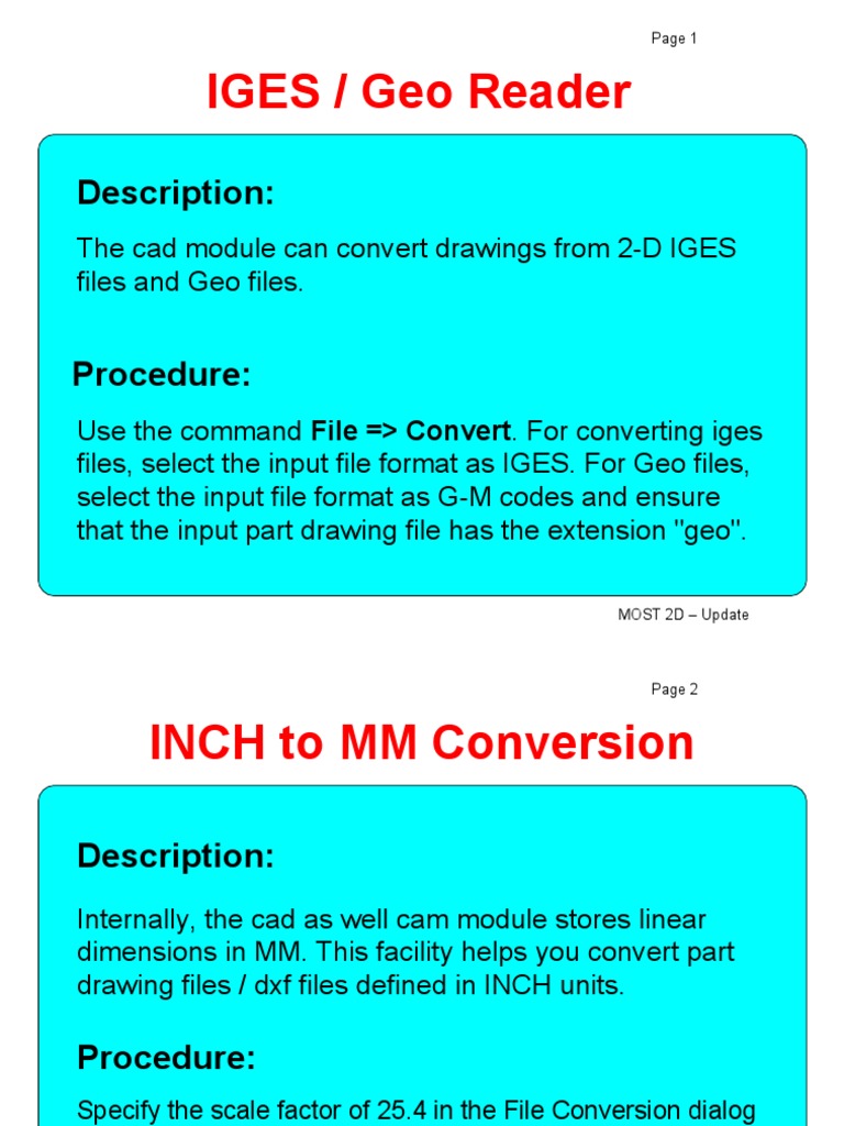 IGES / Geo Reader: Description | PDF | Page Layout | Machining
