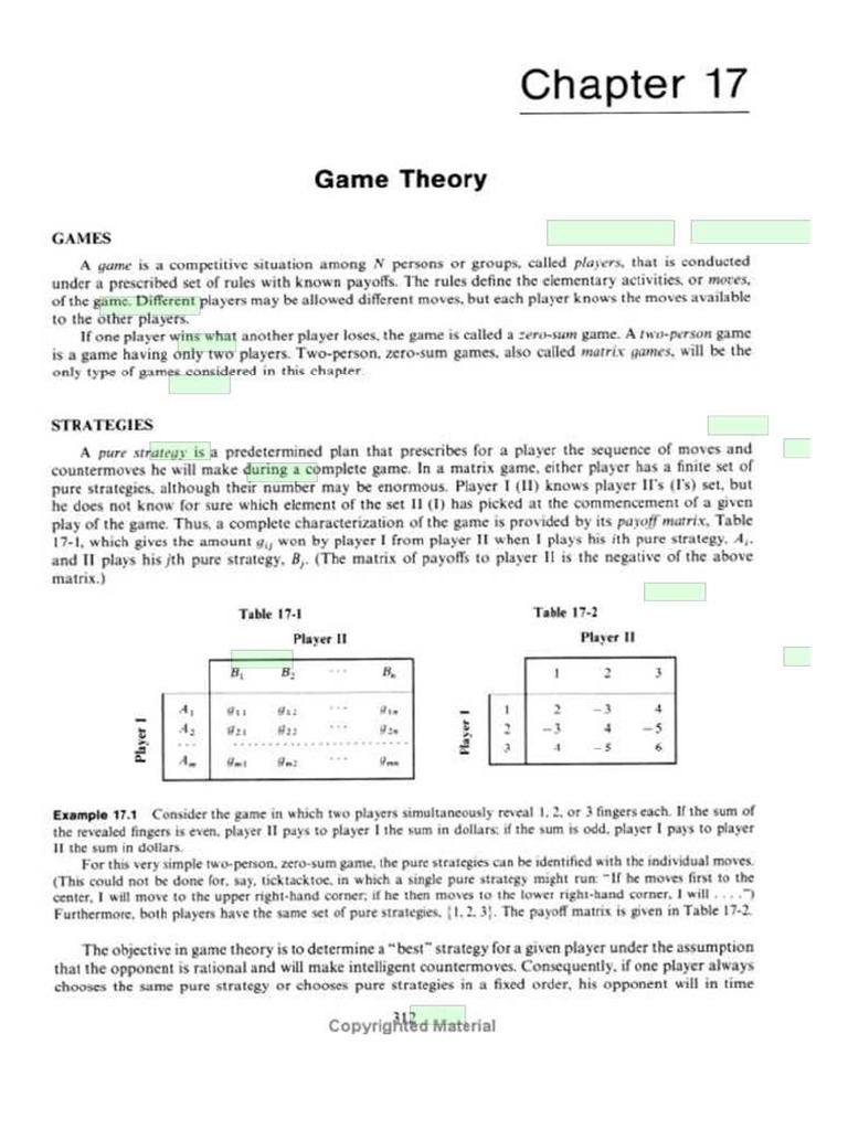 Game Theory Material | PDF