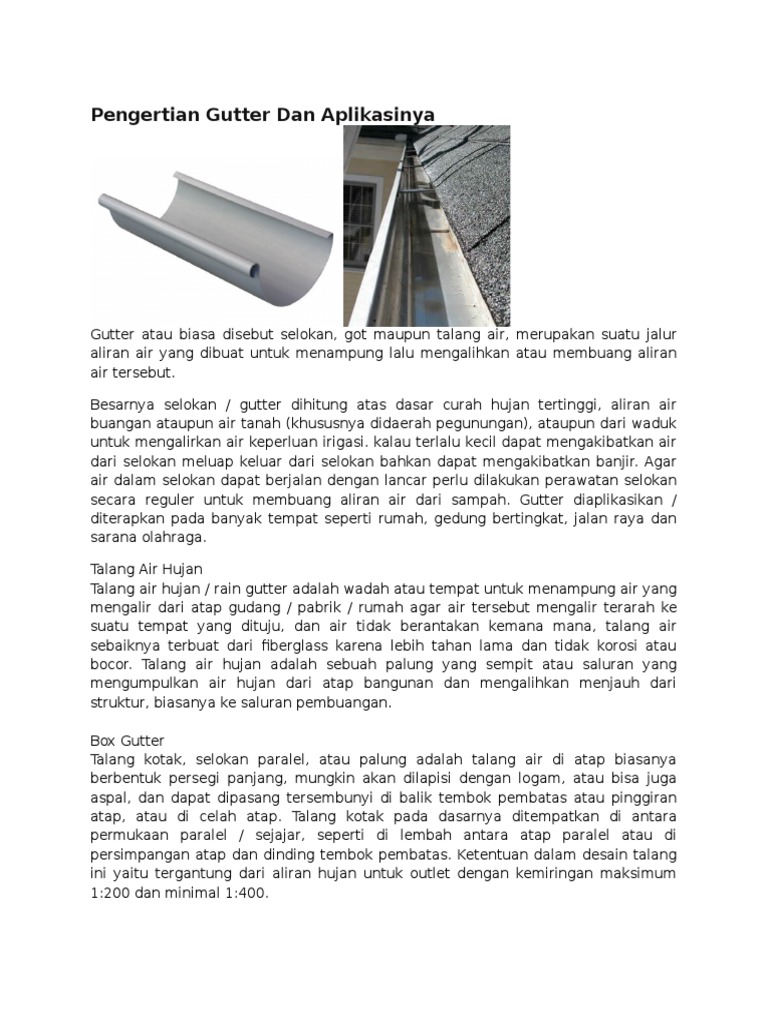 Pengertian Gutter Dan Aplikasinya | PDF