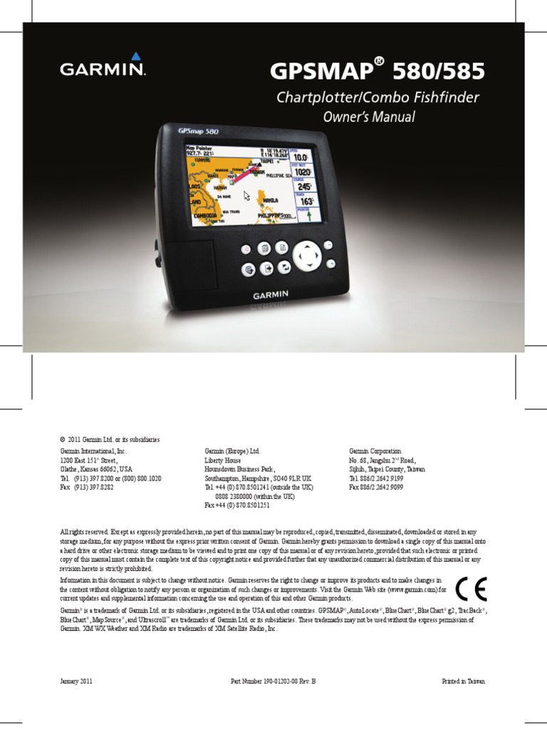 Gpsmap 580/585: Chartplotter/Combo Fishfinder Owner's Manual | PDF ...