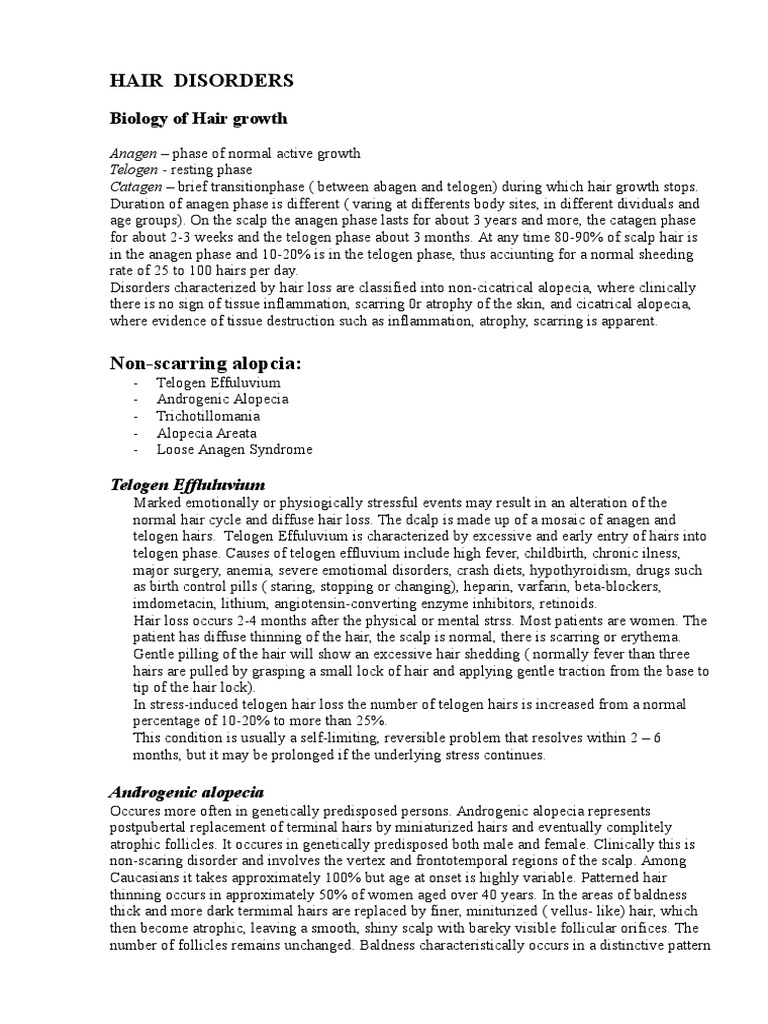 Hair Disorders: Biology of Hair Growth | PDF | Hair Loss | Hair