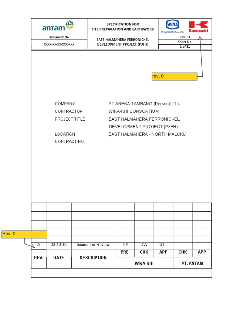 Site Preparation Specification for P3FH | PDF | Specification ...