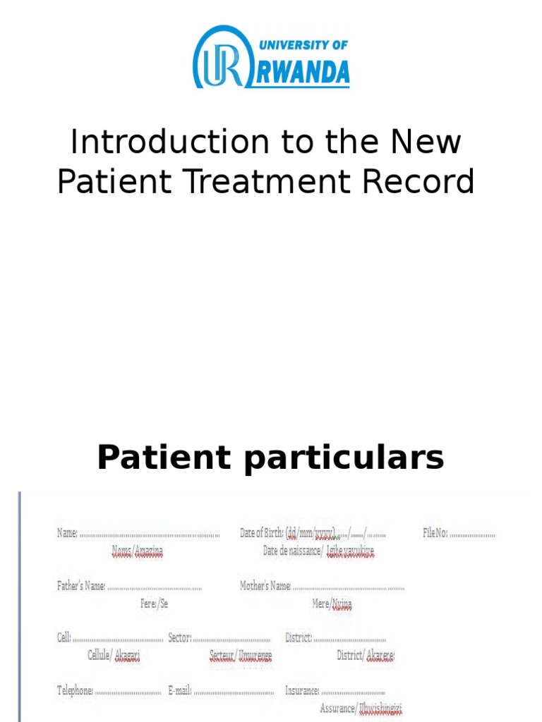 Introduction To The New Patient Treatment Record | PDF