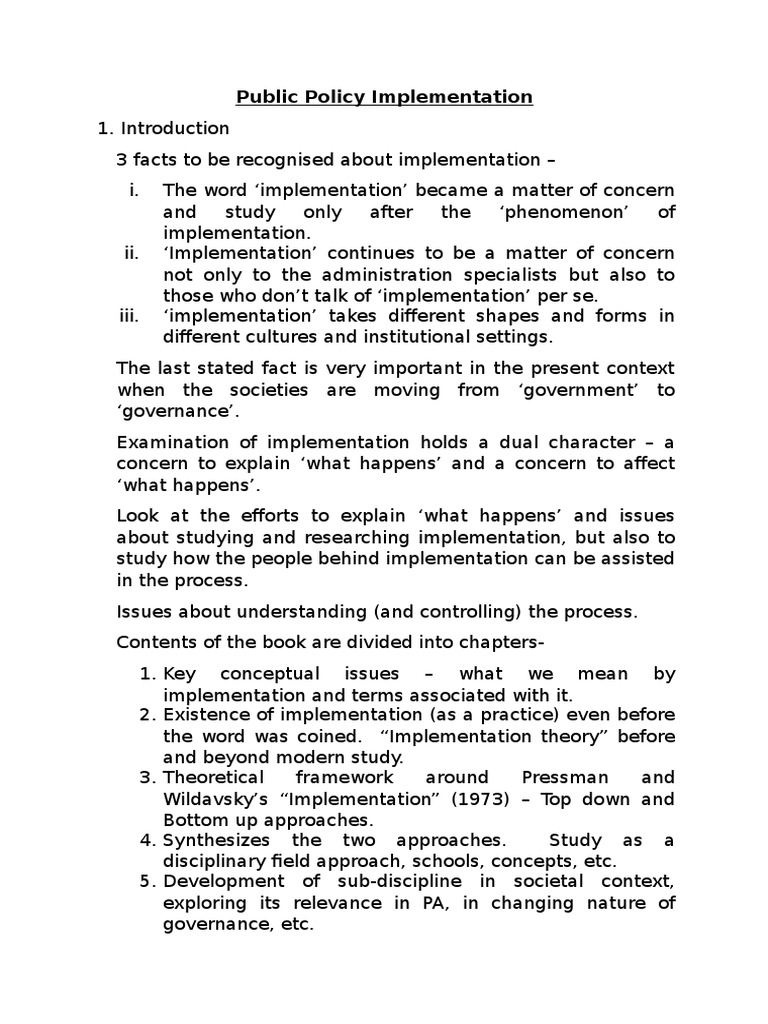 Public Policy Implementation | PDF | Policy Analysis | Policy