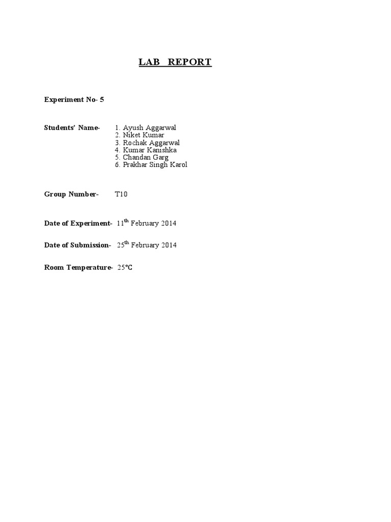 Lab Report: Experiment No-5 | PDF | Brick | Experiment