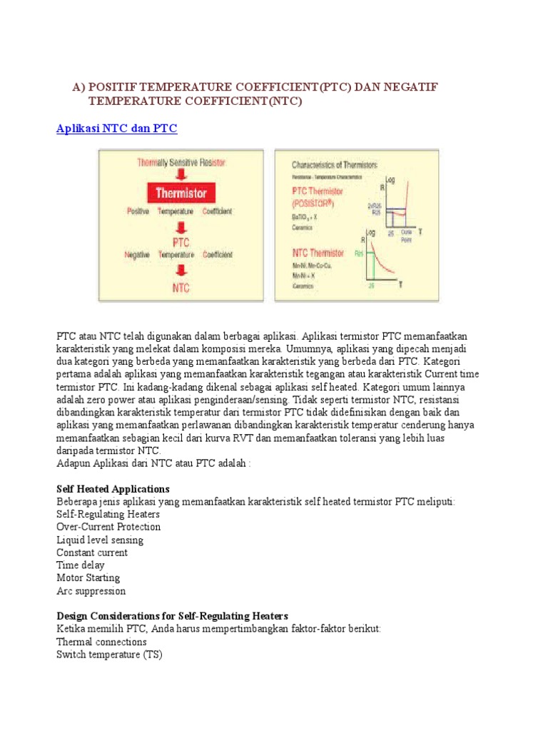 Aplikasi dan Fungsi PTC & NTC | PDF | Komputer | Teknologi & Rekayasa
