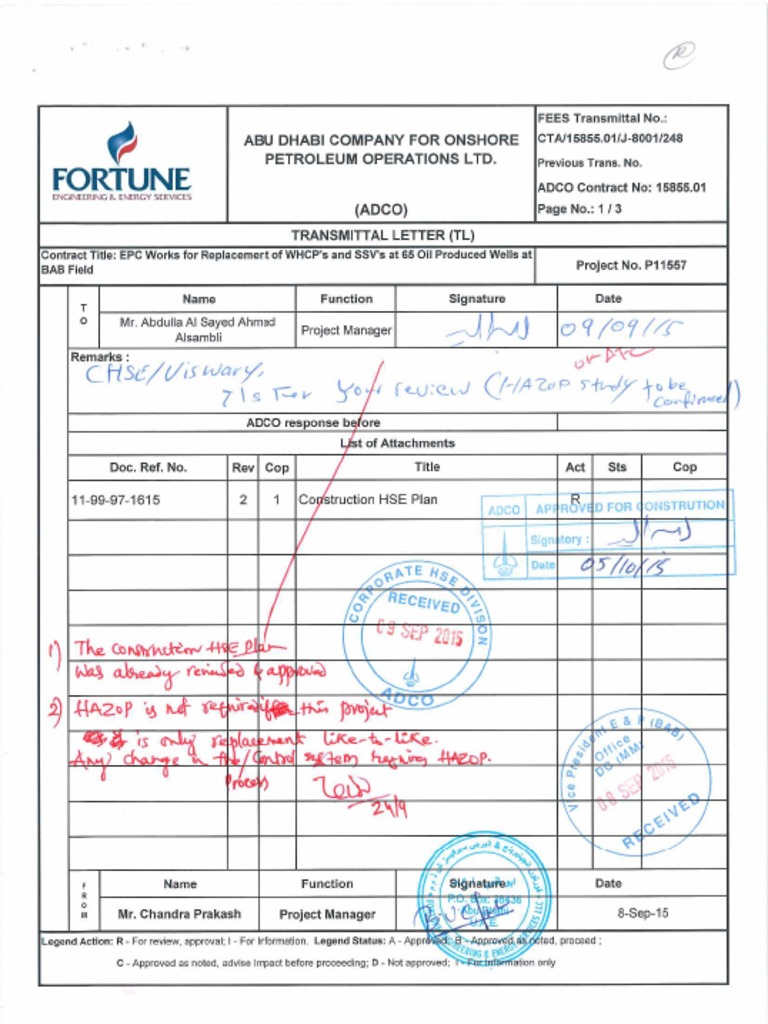Construction HSE Plan. Approved ADCO | PDF