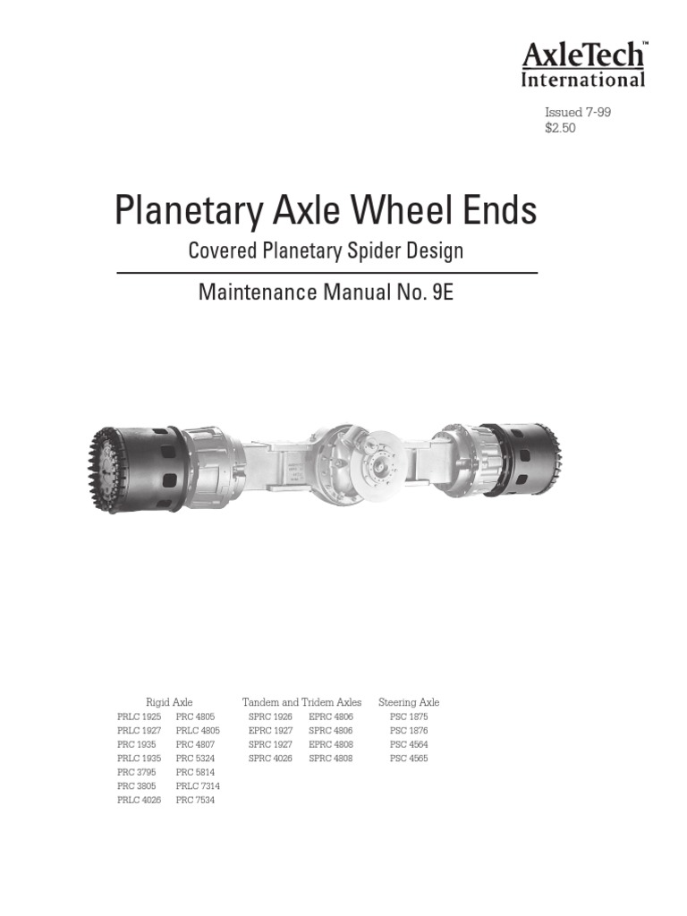 MM - 9e.pdf AXEL TECH PRC7534 KALMAR PDF | PDF | Axle | Bearing ...