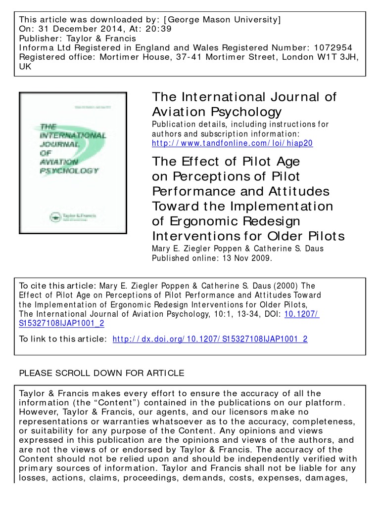 The International Journal of Aviation Psychology | PDF | Analysis Of ...