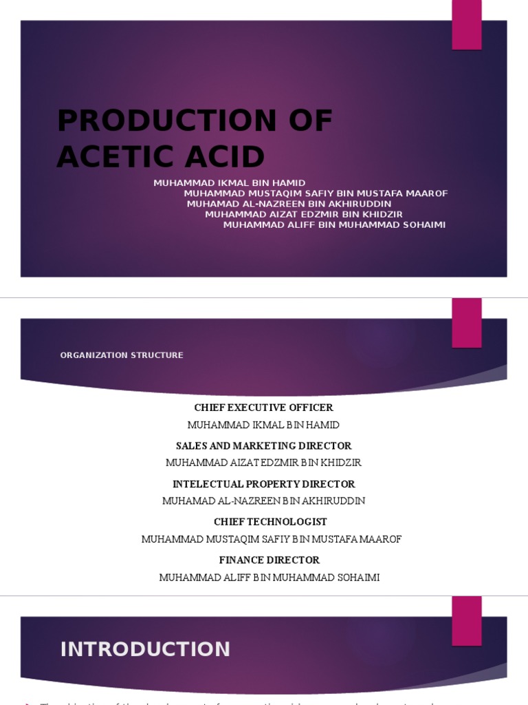 Production of Acetic Acid | PDF
