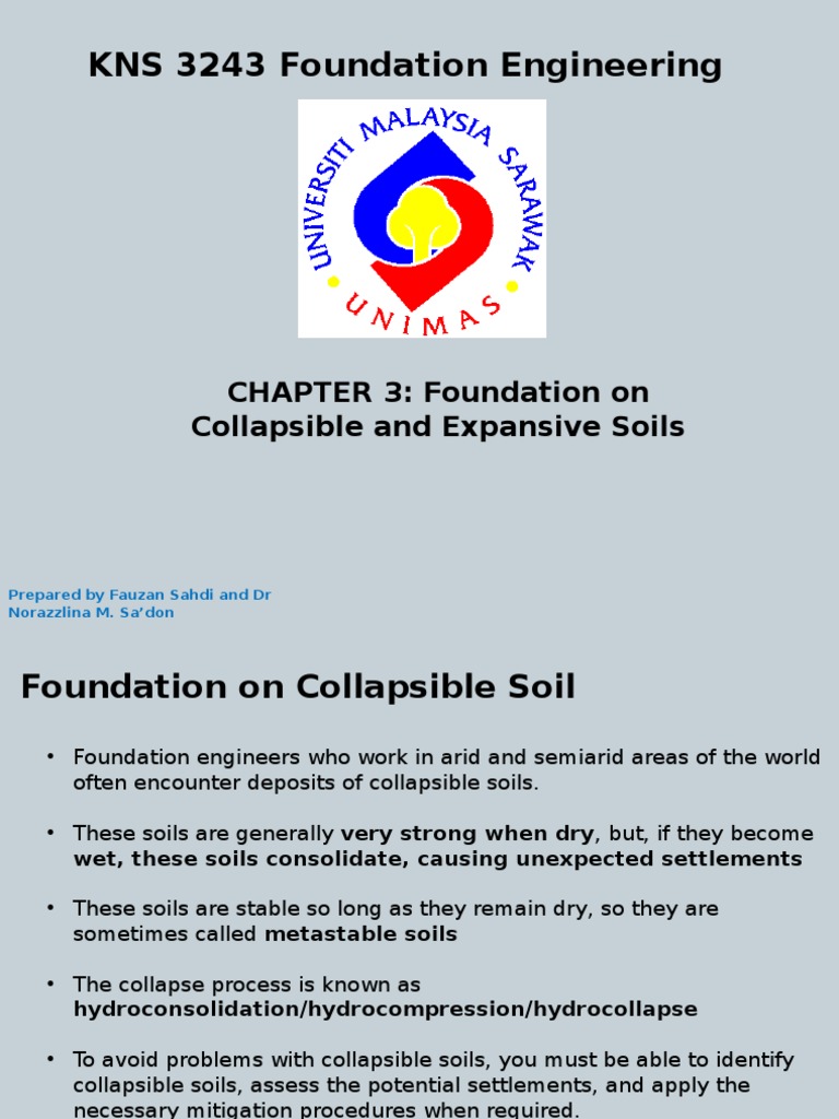 Foundation Engineering: Collapsible & Expansive Soils | PDF | Soil ...