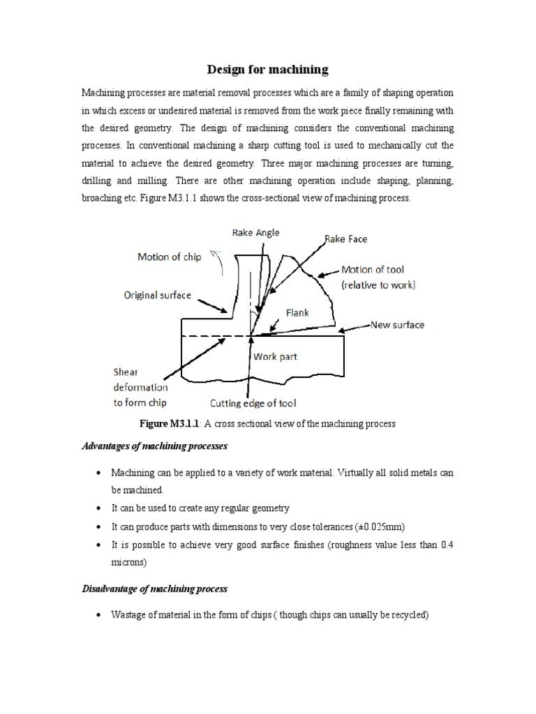 1.design For Machining | PDF | Machining | Rolling (Metalworking)