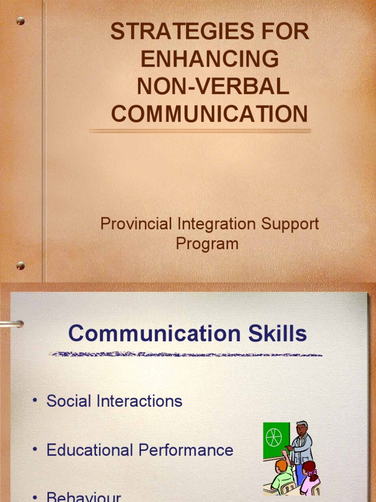 Strategies For Enhancing Non-Verbal Communication: Provincial ...
