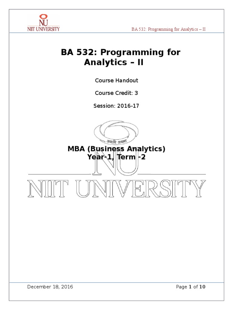 Revised Programming For Analytics 2B Term 2 | Download Free PDF ...
