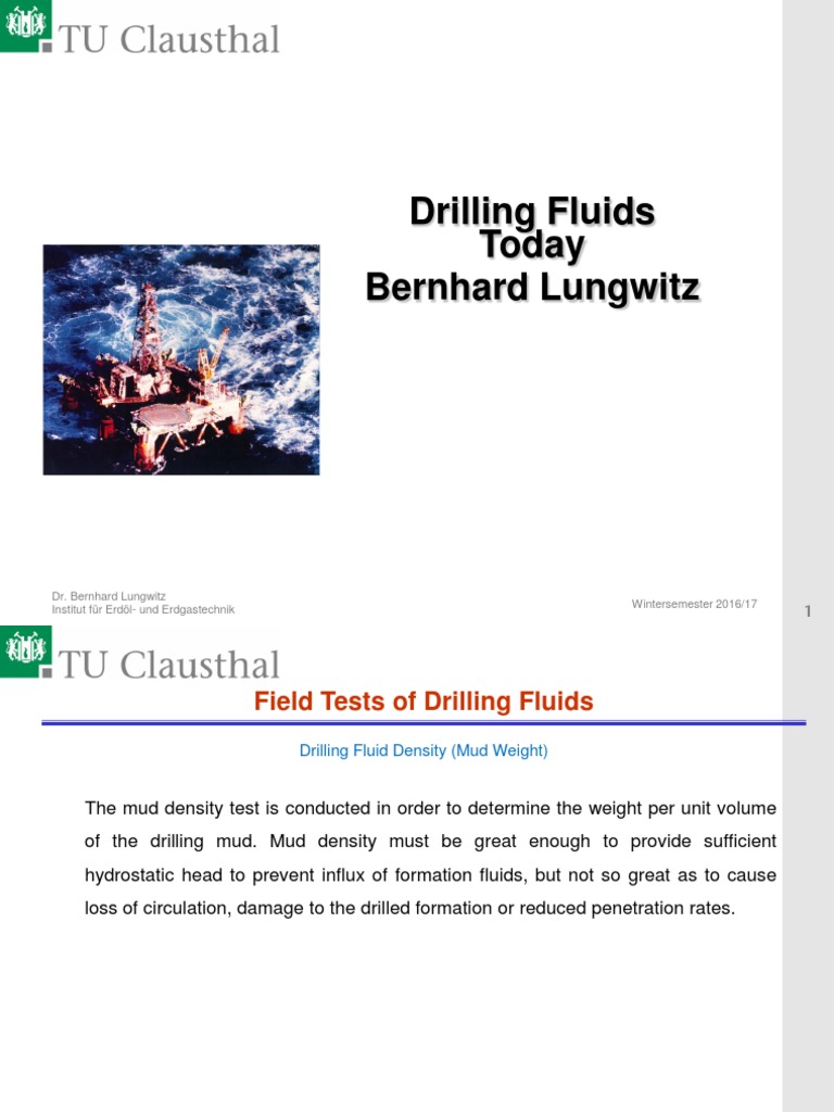 Drilling Fluid Density and Viscosity Tests | PDF | Filtration | Viscosity