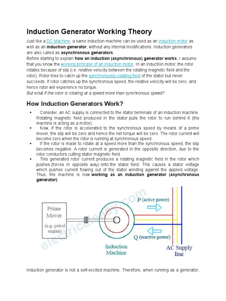 Induction Generator Working Theory | PDF | Electric Power | Electrodynamics
