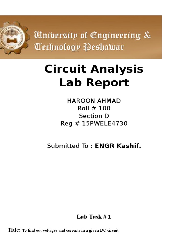 Circuit Analysis Lab Task | PDF | Electrical Network | Inductor