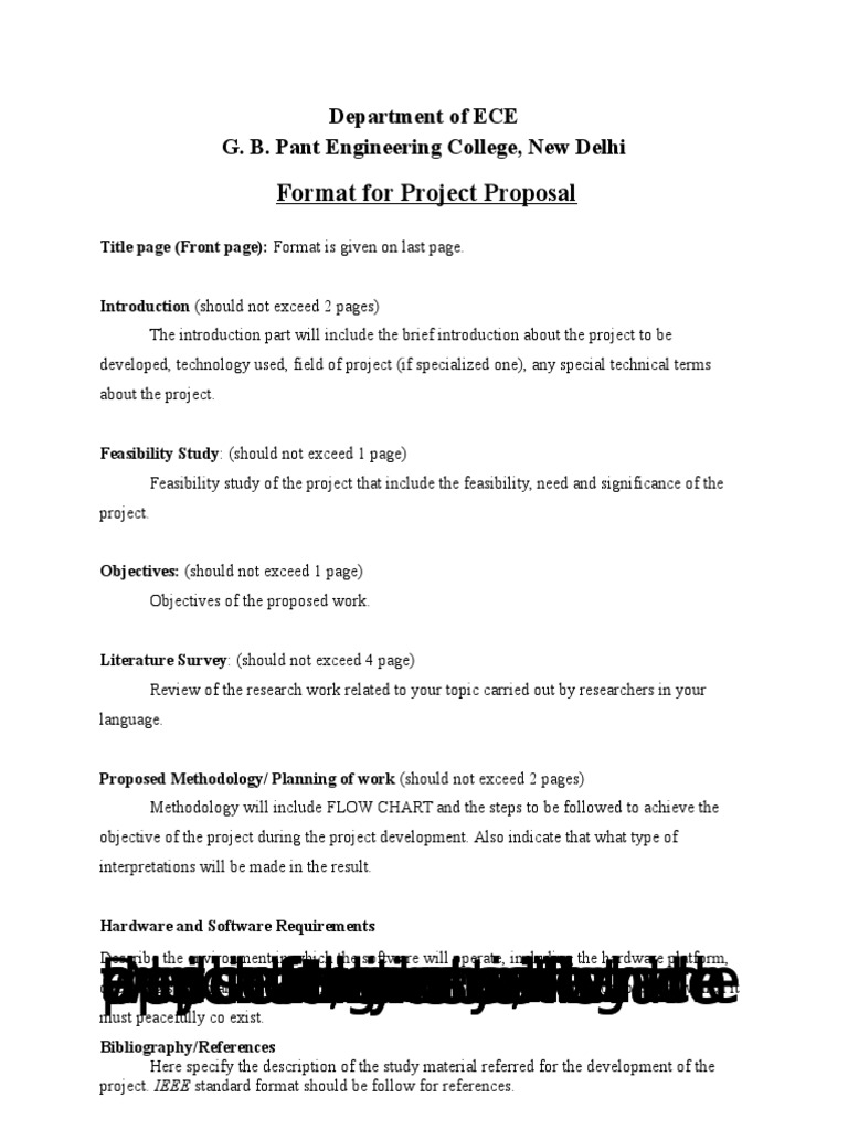 Format For Project Proposal: Department of ECE G. B. Pant Engineering ...