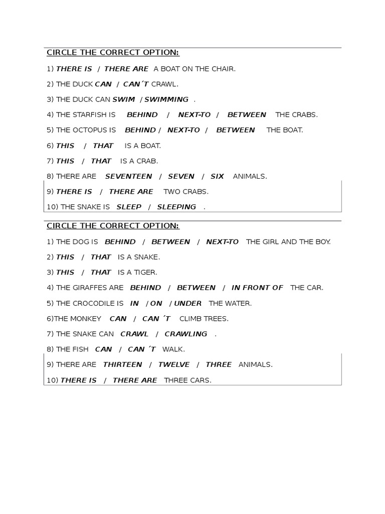 Circle The Correct Option | PDF