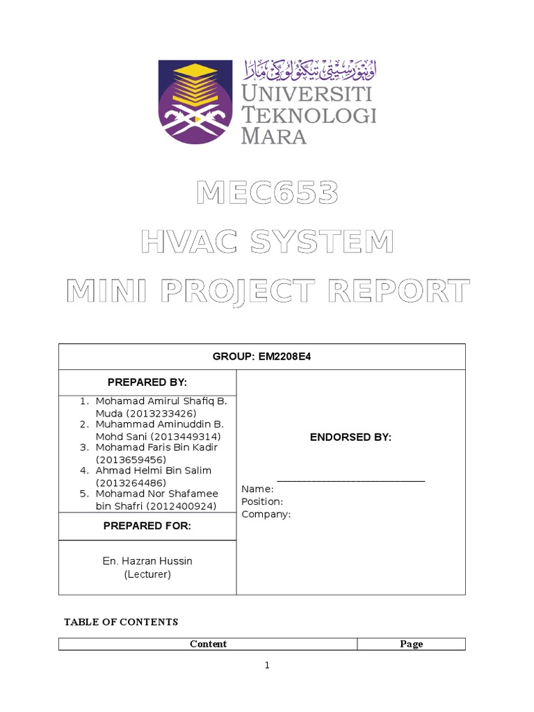 HVAC System Mini Project Report | PDF | Hvac | Ventilation (Architecture)