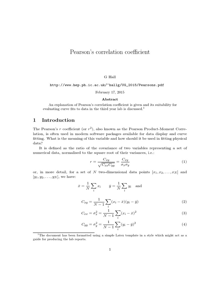 TEST Pearsons | Statistics | Correlation And Dependence