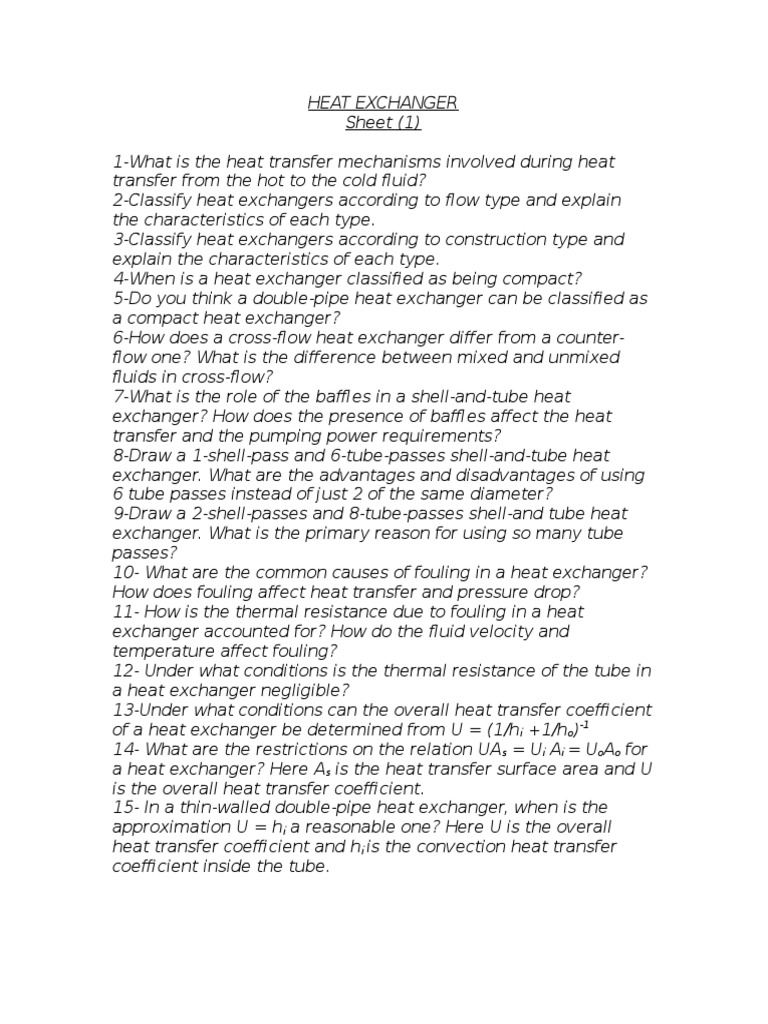 Mod Exercises | PDF | Heat Exchanger | Heat Transfer