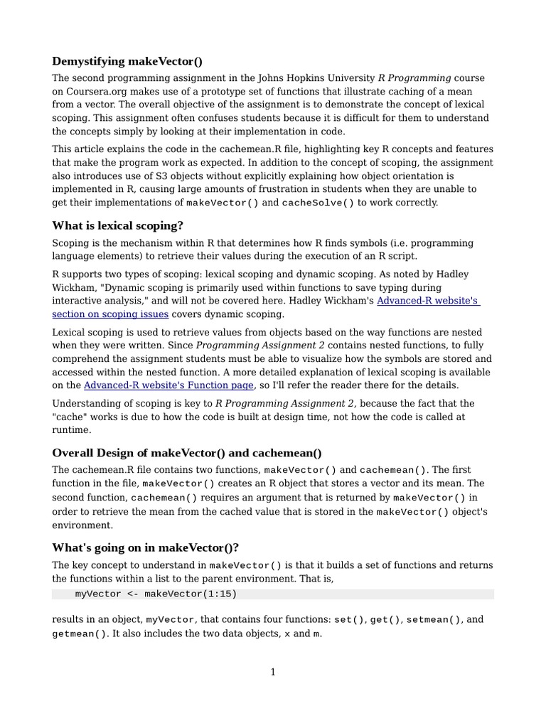 Demistify Ing Make Vector | PDF | Scope (Computer Science) | Subroutine