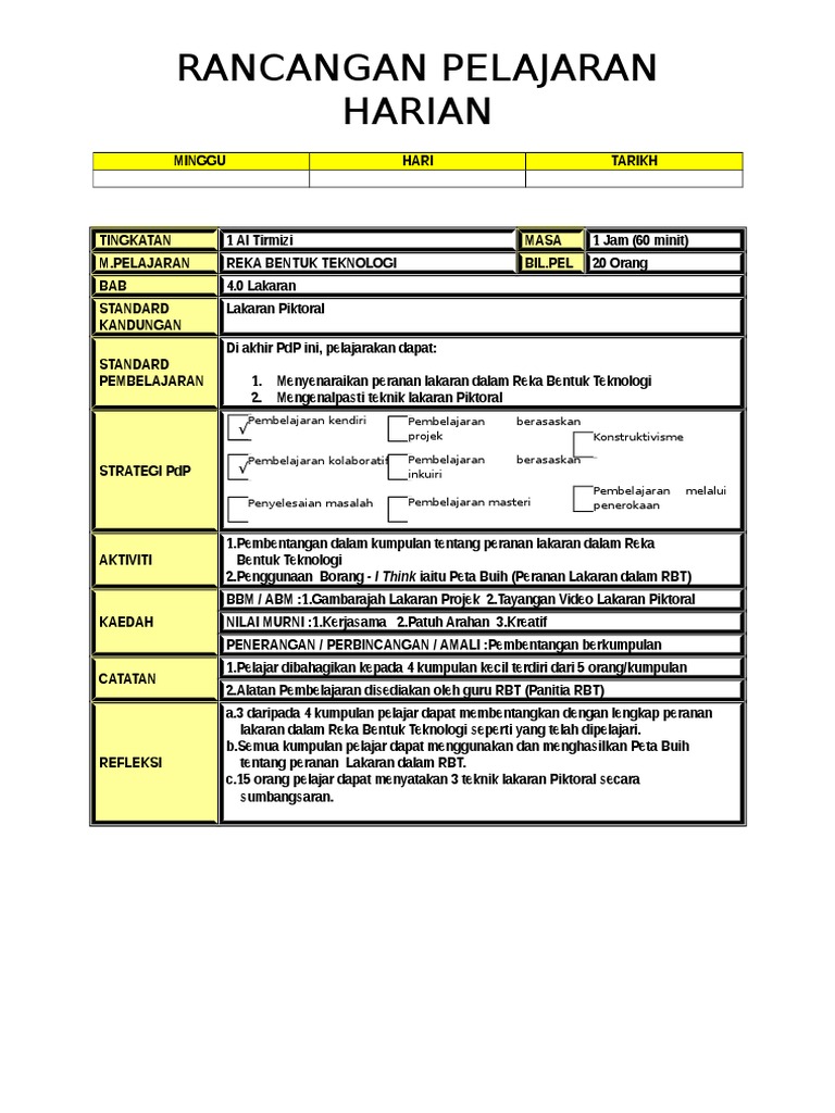 Contoh RPH RBT Kump 4 | PDF