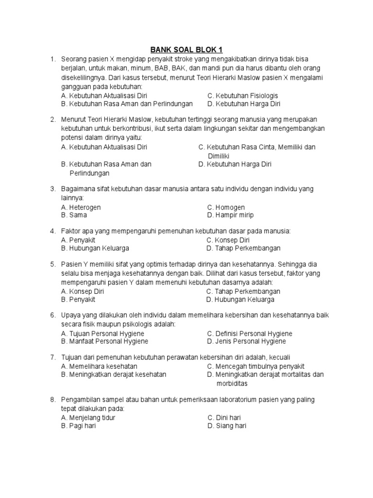 Bank Soal Blok 1 | PDF | Sains & Matematika