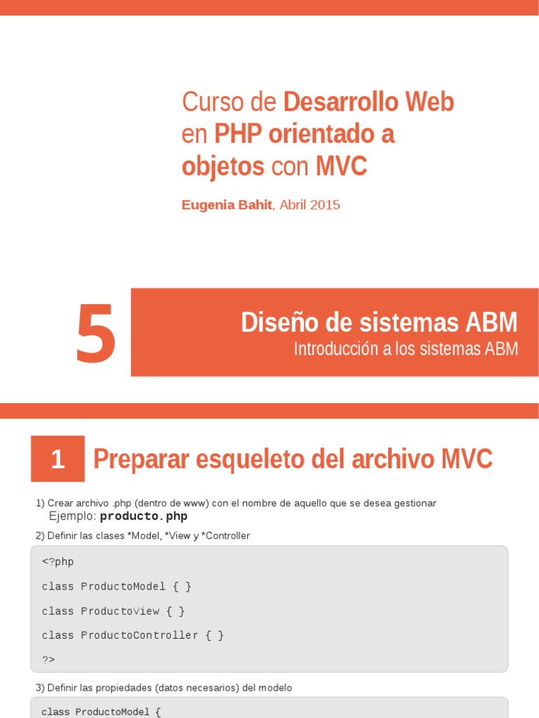 Curso PHP: MVC y POO para Sistemas ABM | PDF | SQL | Protocolo de Transferencia de Hipertexto
