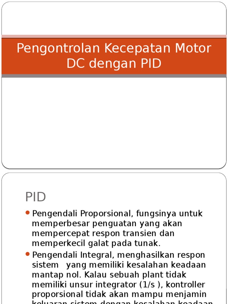Pengontrolan Kecepatan Motor DC Dengan PID | PDF